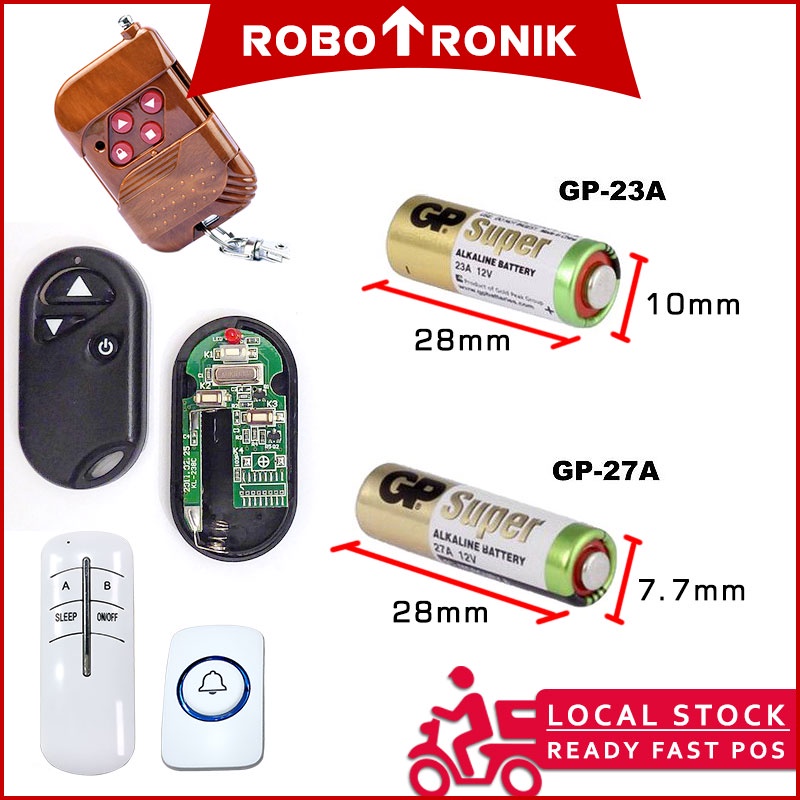 Battery 23A / 27A GP Super Alkaline High-Voltage Bateri 12V Remote ...
